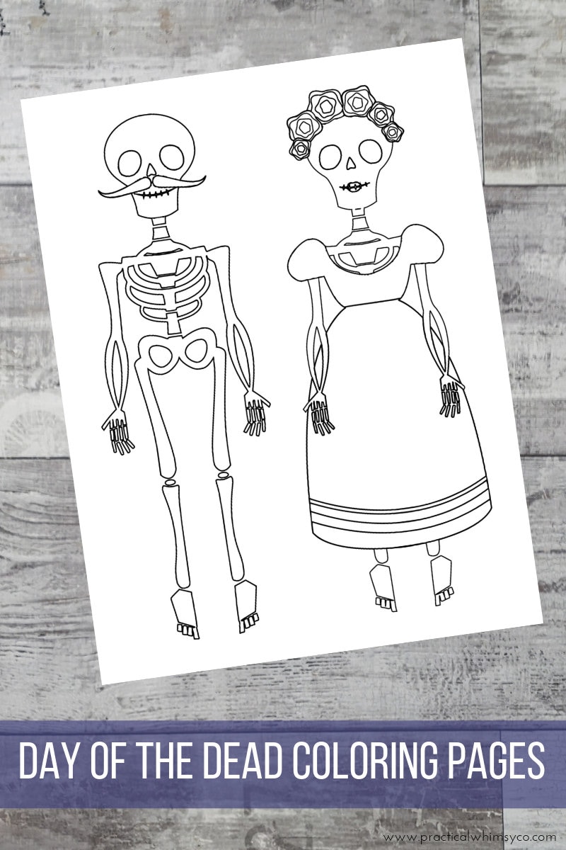 Day of the Dead Coloring Pages for Kids - Etsy