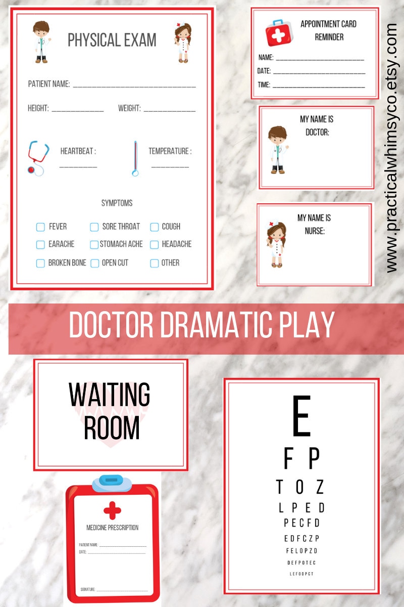 Printable Doctor Dramatic Play for Kids, Preschool Digital Download ...
