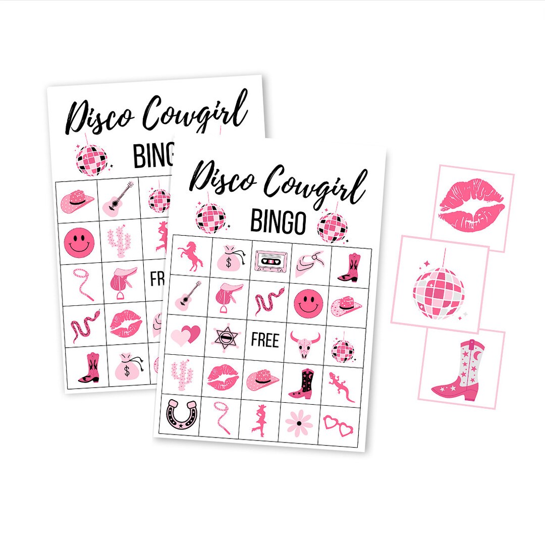 Disco Cowgirl BINGO Cards, Last Disco Bachelorette Party Game ...