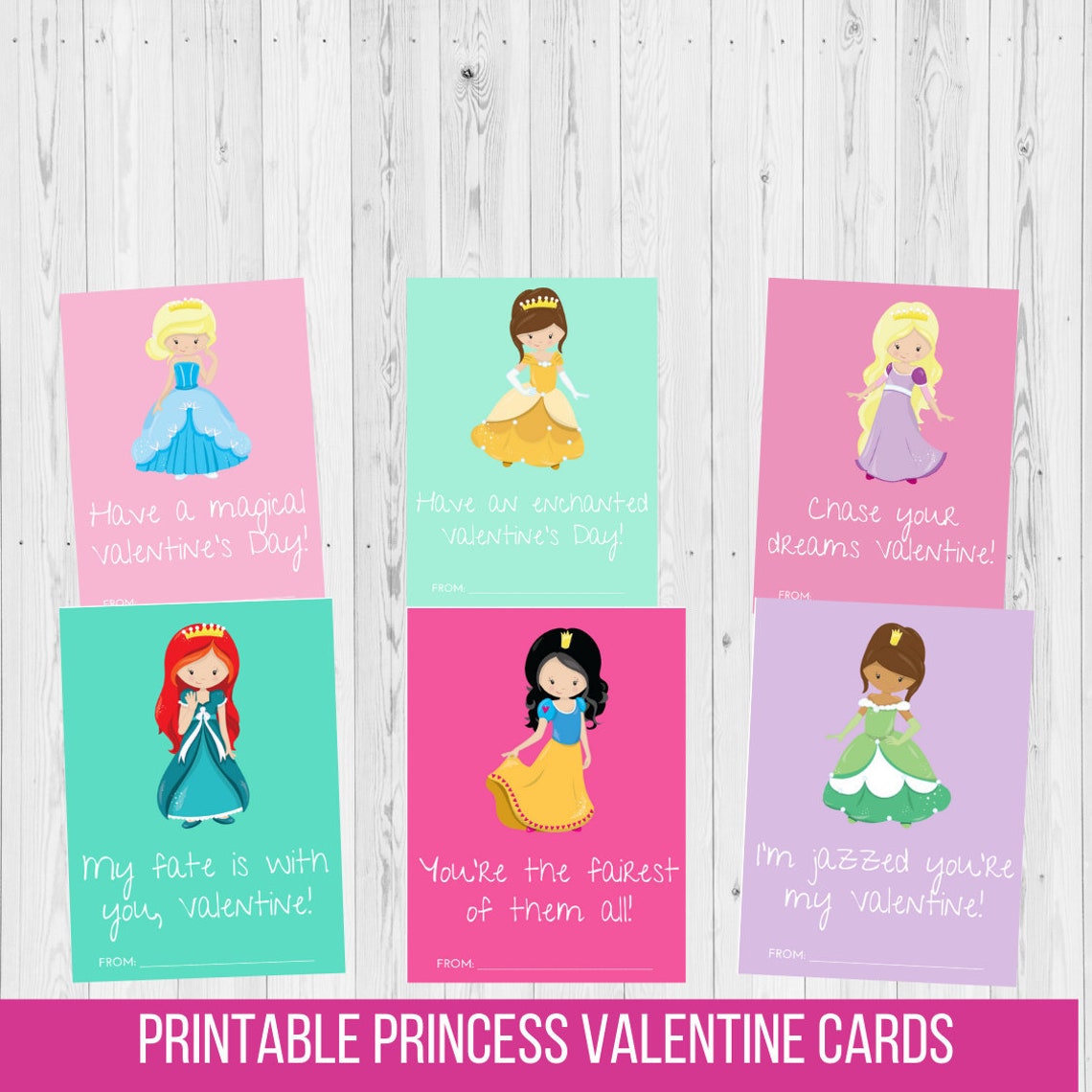 Princess Valentines Day Card for Kids Fairytale Printable - Etsy