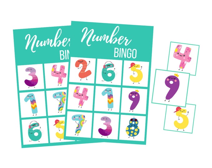 Printable Number BINGO Game, Preschool Counting Digital Download, Math ...