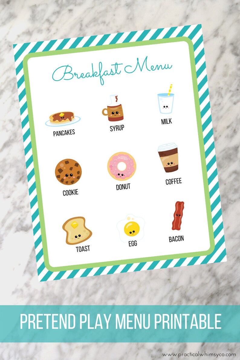 Printable Restaurant Dramatic Play, Pretend Play Diner Digital Download ...