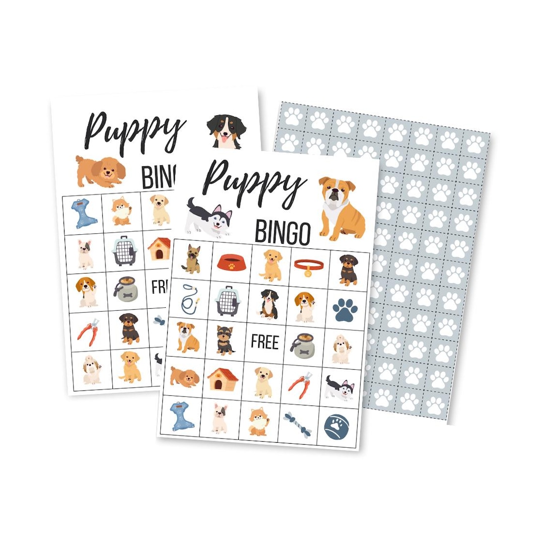 Printable Puppy BINGO Game, Cute Dog Digital Download, Kids Birthday ...