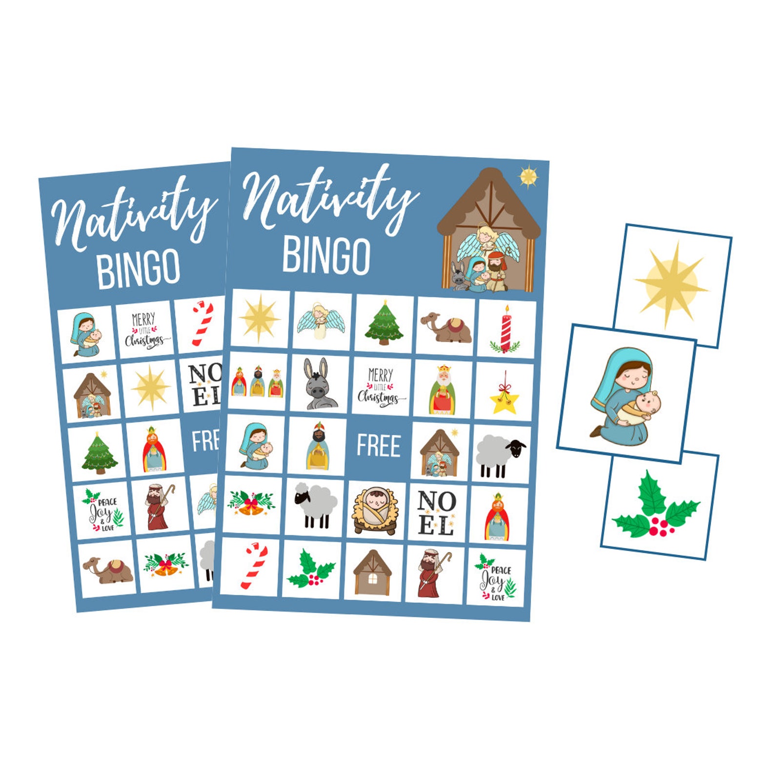 Printable Nativity Christmas BINGO Cards Sunday School Game - Etsy
