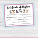 Adopt a Pet Party Printables Cat Party Adoption Certificate - Etsy