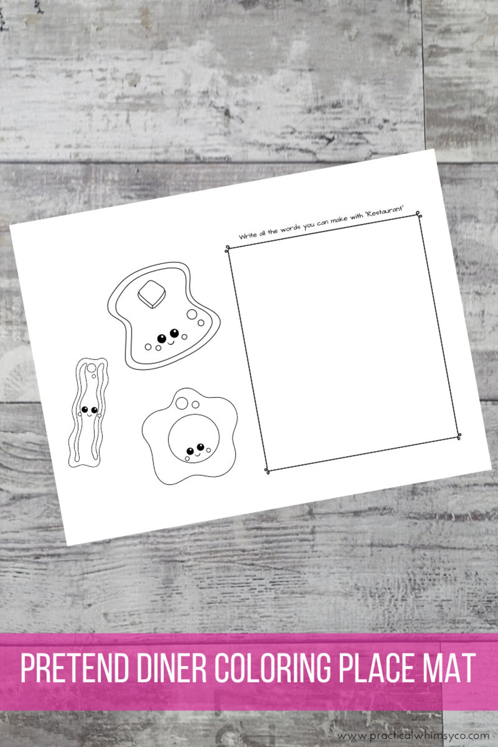 Restaurant Coloring Book, Editable Diner Coloring Page Printable, Canva ...