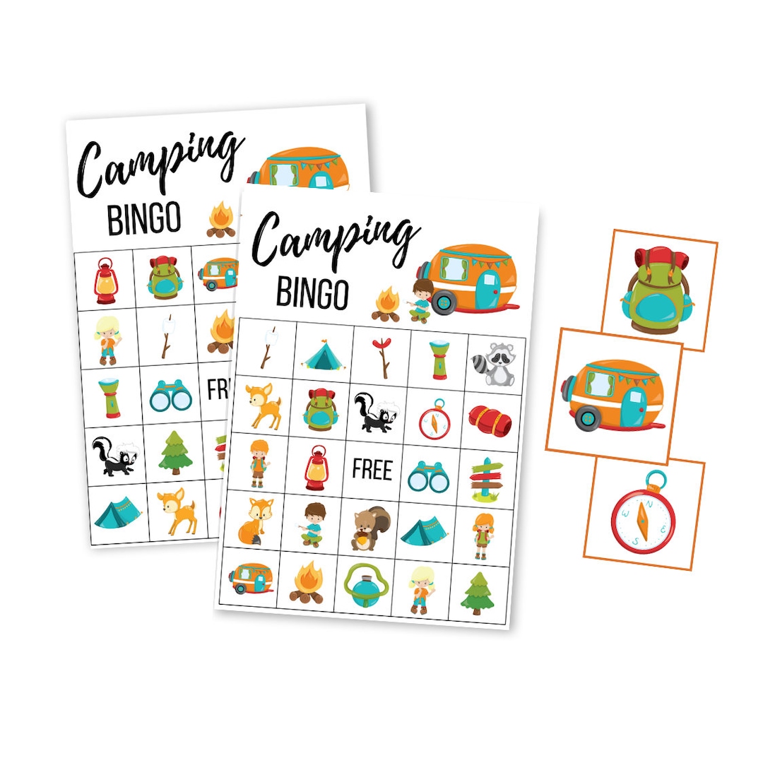 Camping BINGO Game, Printable Summer Digital Download, Kids Activities ...