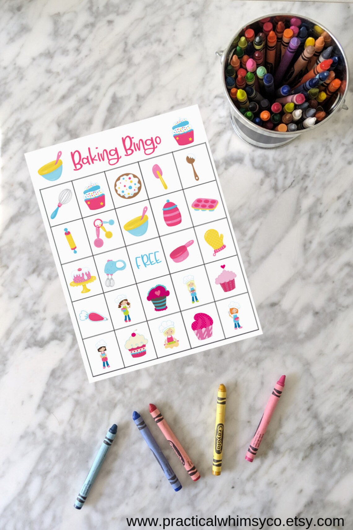 Printable Baking BINGO Game, Girl Birthday Party Digital Download, Kids ...