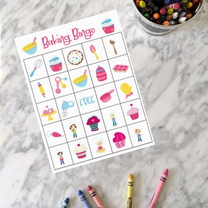 Printable Baking BINGO Game, Girl Birthday Party Digital Download, Kids ...