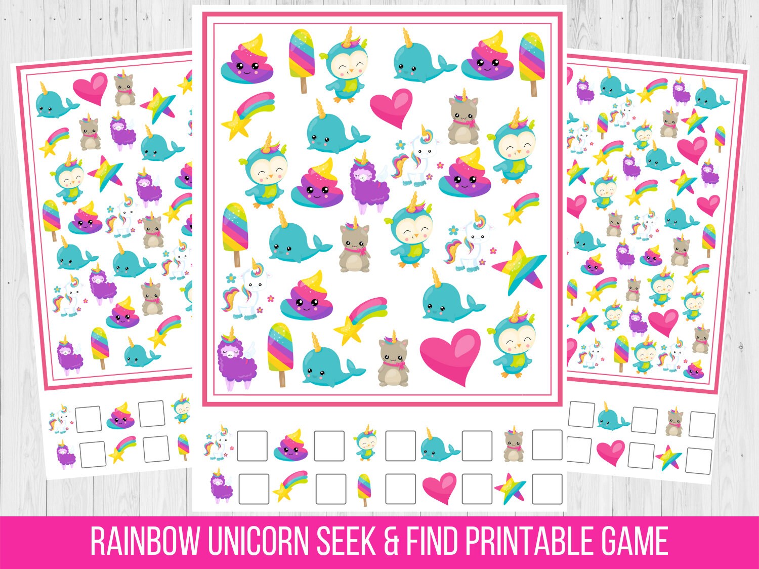 Printable Rainbow Seek and Find Birthday Party Game for Kids - Etsy