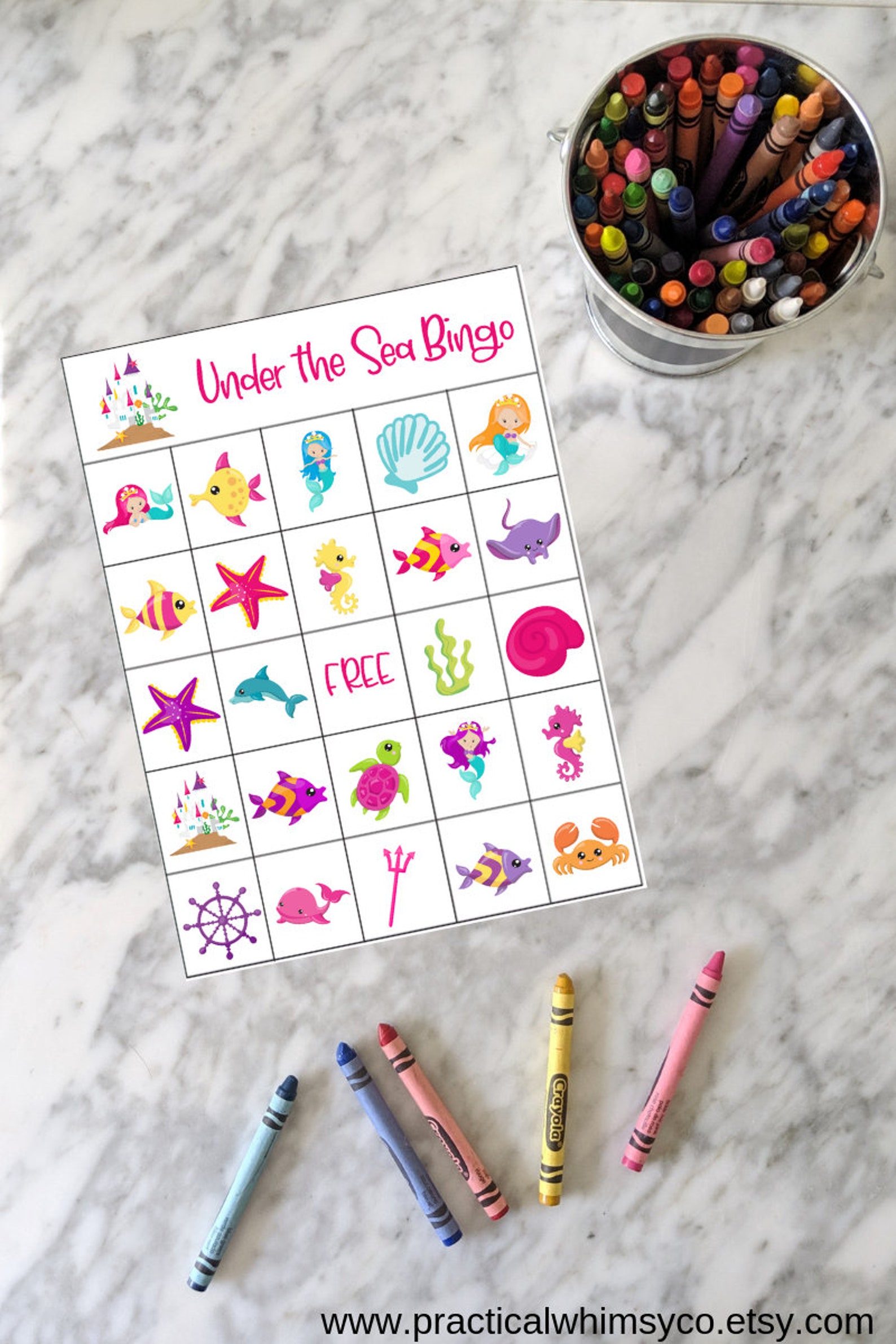 Printable Under the Sea BINGO Game Mermaid Birthday Instant - Etsy