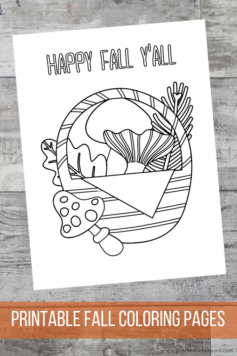 Printable Thanksgiving Coloring Pages for Kids Fall Digital - Etsy