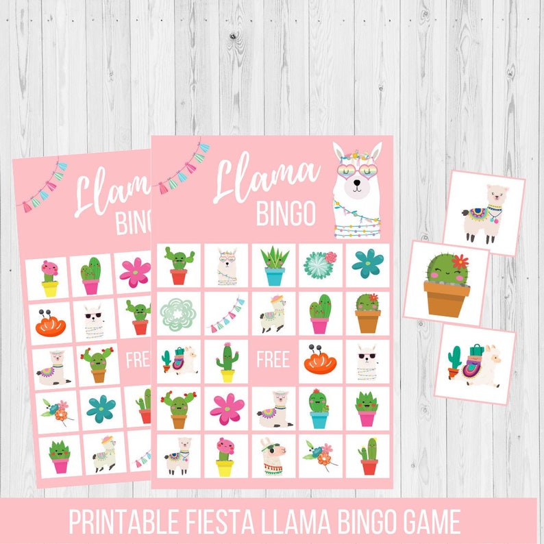 Printable Llama BINGO Game, Birthday Party Digital Download, Instant ...