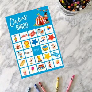 Printable Circus BINGO Game, Clown Instant Download, Animal Digital ...