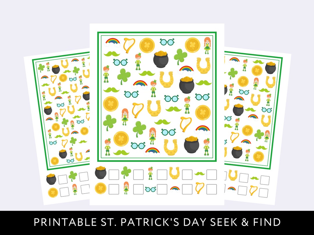 St Patrick's Day Seek and Find Printable, Saint Patrick's Day Party ...