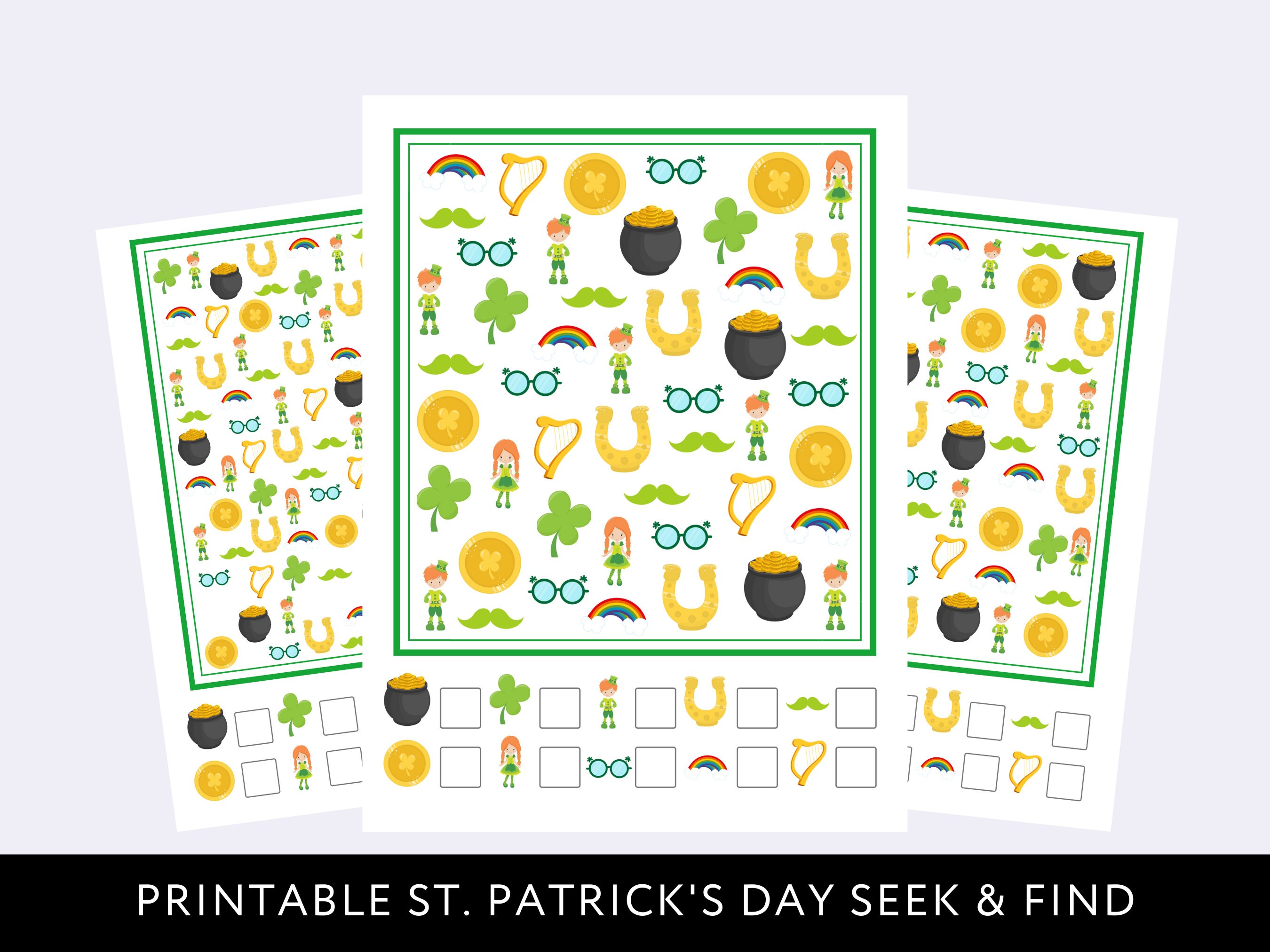 St Patrick's Day Seek and Find Printable Saint - Etsy