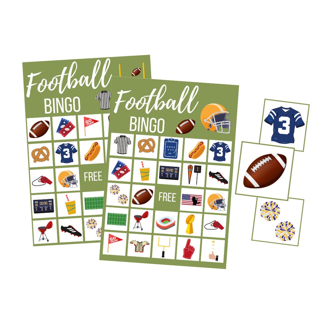 Football BINGO Game Printable, Sports Party Digital Download, Boy ...