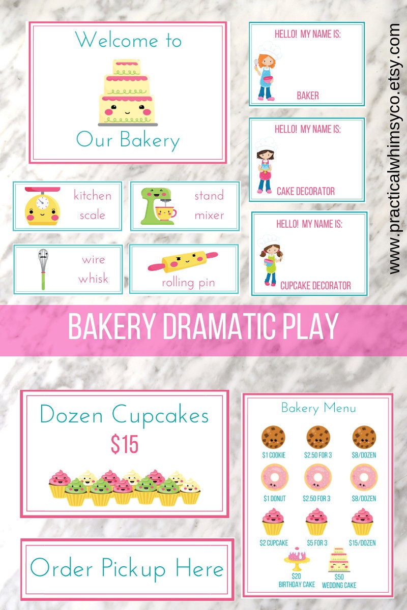 Printable Bakery Dramatic Play for Kids, Pretend Play Preschool ...