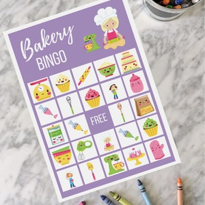 Printable Bakery BINGO Game, Instant Download, Sweet Treat Baking ...