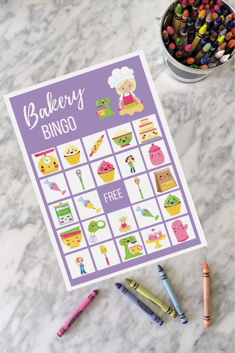Printable Bakery BINGO Game, Instant Download, Sweet Treat Baking ...