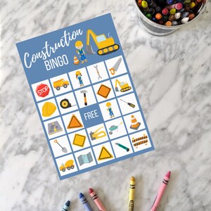 Printable Construction BINGO Cards, Birthday Party Digital Download ...