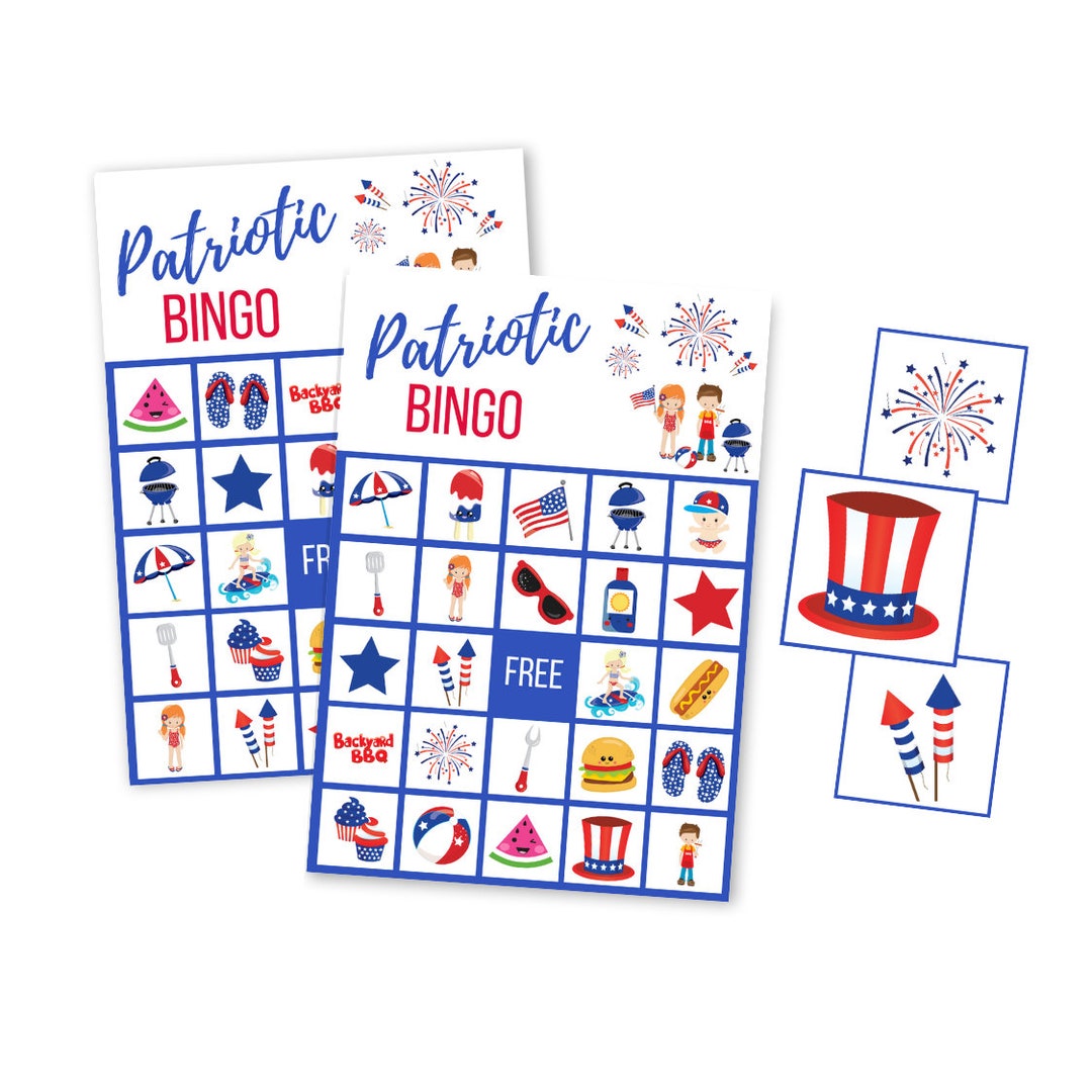 Printable Patriotic BINGO Cards, Americana Digital Download, Fourth of ...