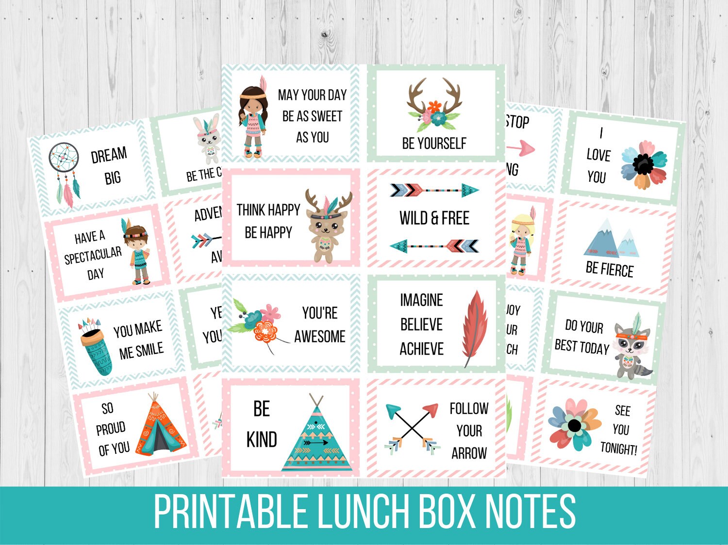 Lunchbox Notes for Kids Bundle, Rainbow Unicorn Back to School Notes ...