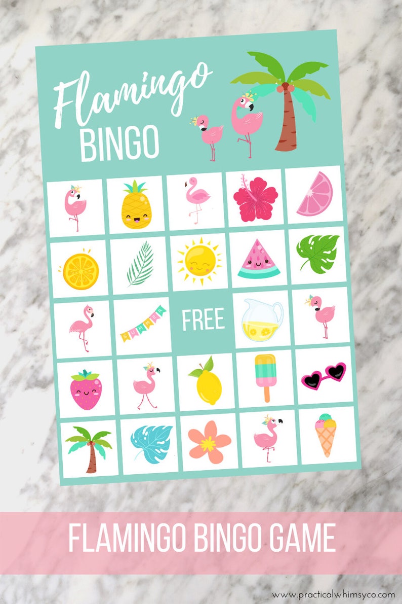 Printable Flamingo BINGO Game Tropical Digital Download - Etsy