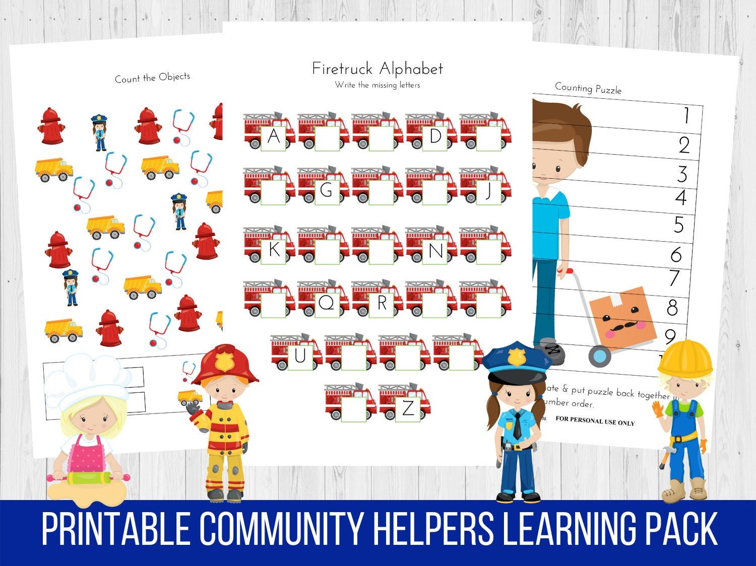 Community Helpers Early Learning Pack - Etsy Australia