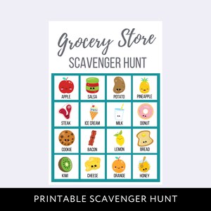 Grocery Store Scavenger Hunt Printable for Kids Digital - Etsy