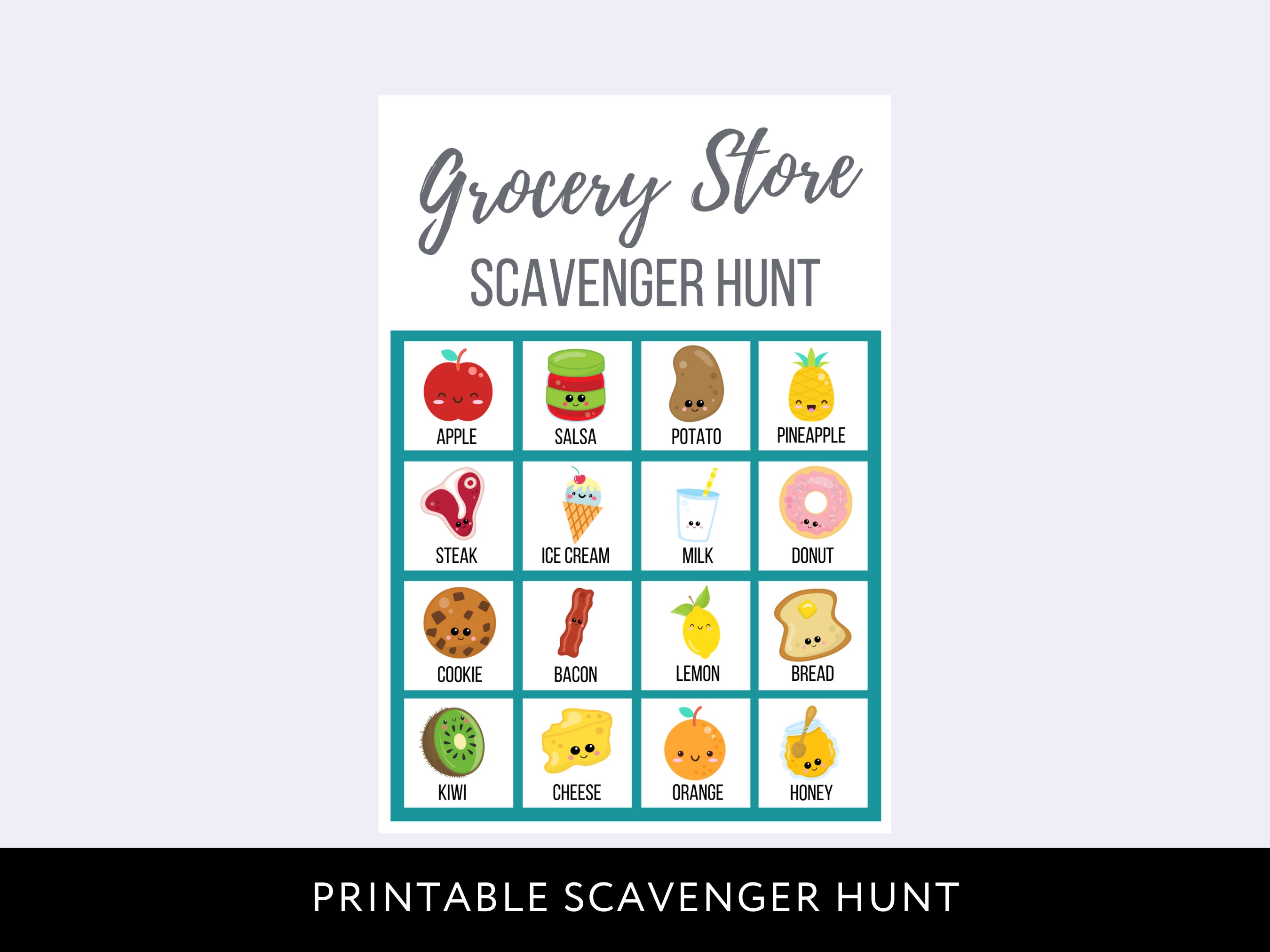 Grocery Store Scavenger Hunt Printable for Kids Digital - Etsy