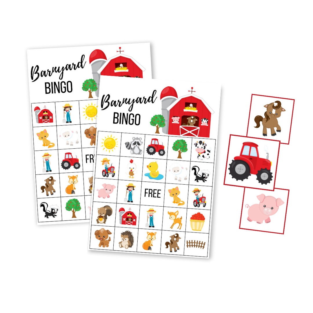 Printable Barnyard BINGO Game, Down on the Farm Digital Download, Farm ...