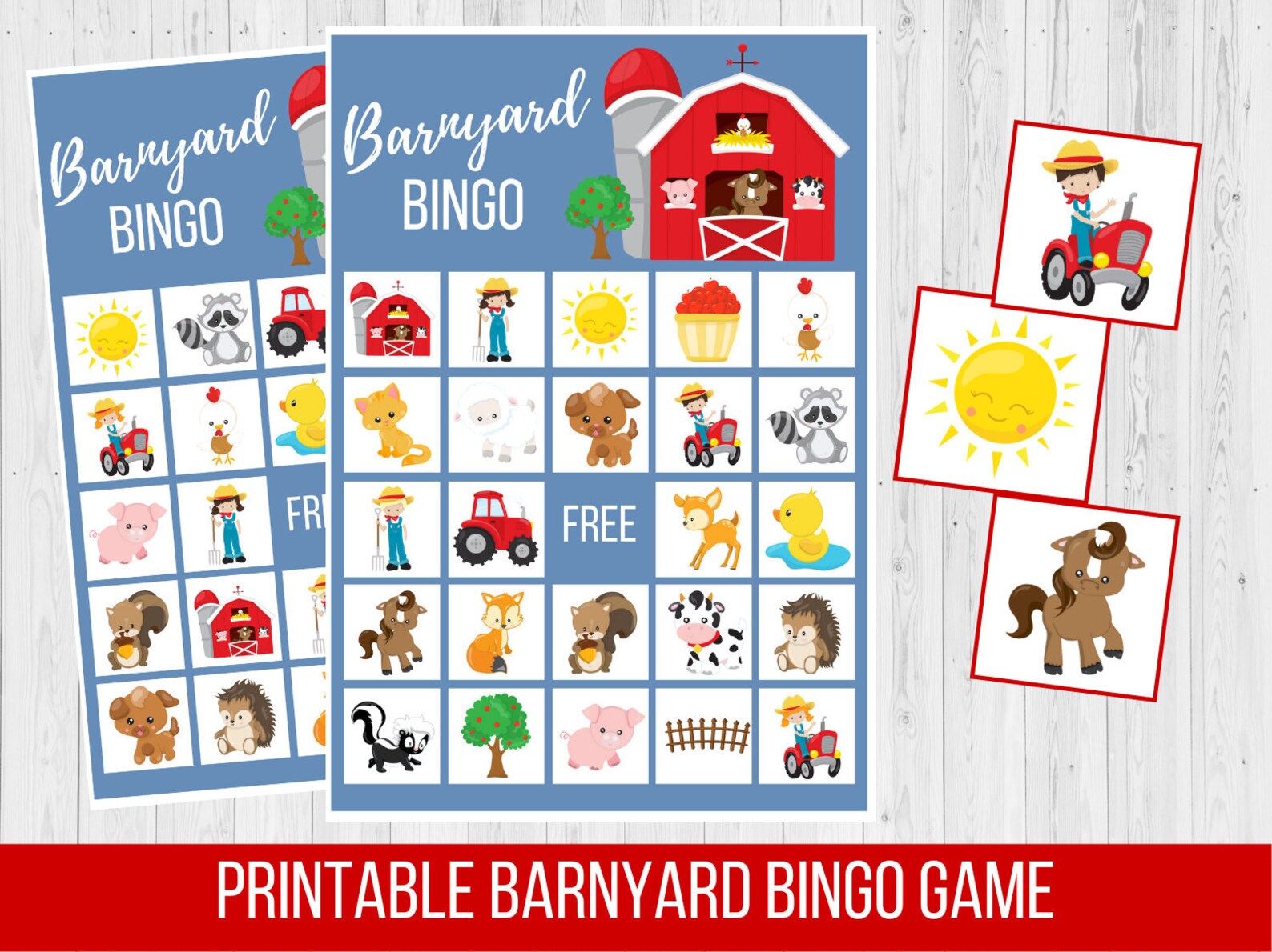 Printable Barnyard BINGO Game, Down on the Farm Digital Download, Farm ...