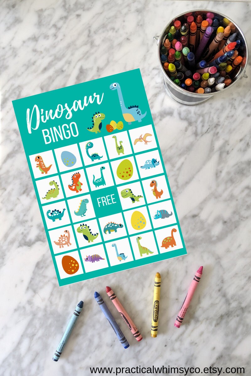 Printable Dinosaur BINGO Game Birthday Party Digital - Etsy