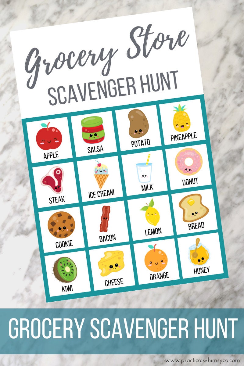 Grocery Store Scavenger Hunt Printable for Kids Digital - Etsy