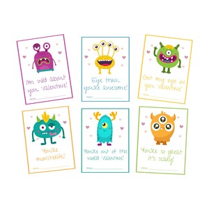Printable Monster Valentines Day Card for Kids, Digital Download ...