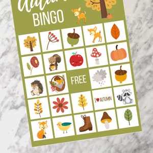 Autumn BINGO Game, Printable Fall Party Game, Cottagecore Digital ...
