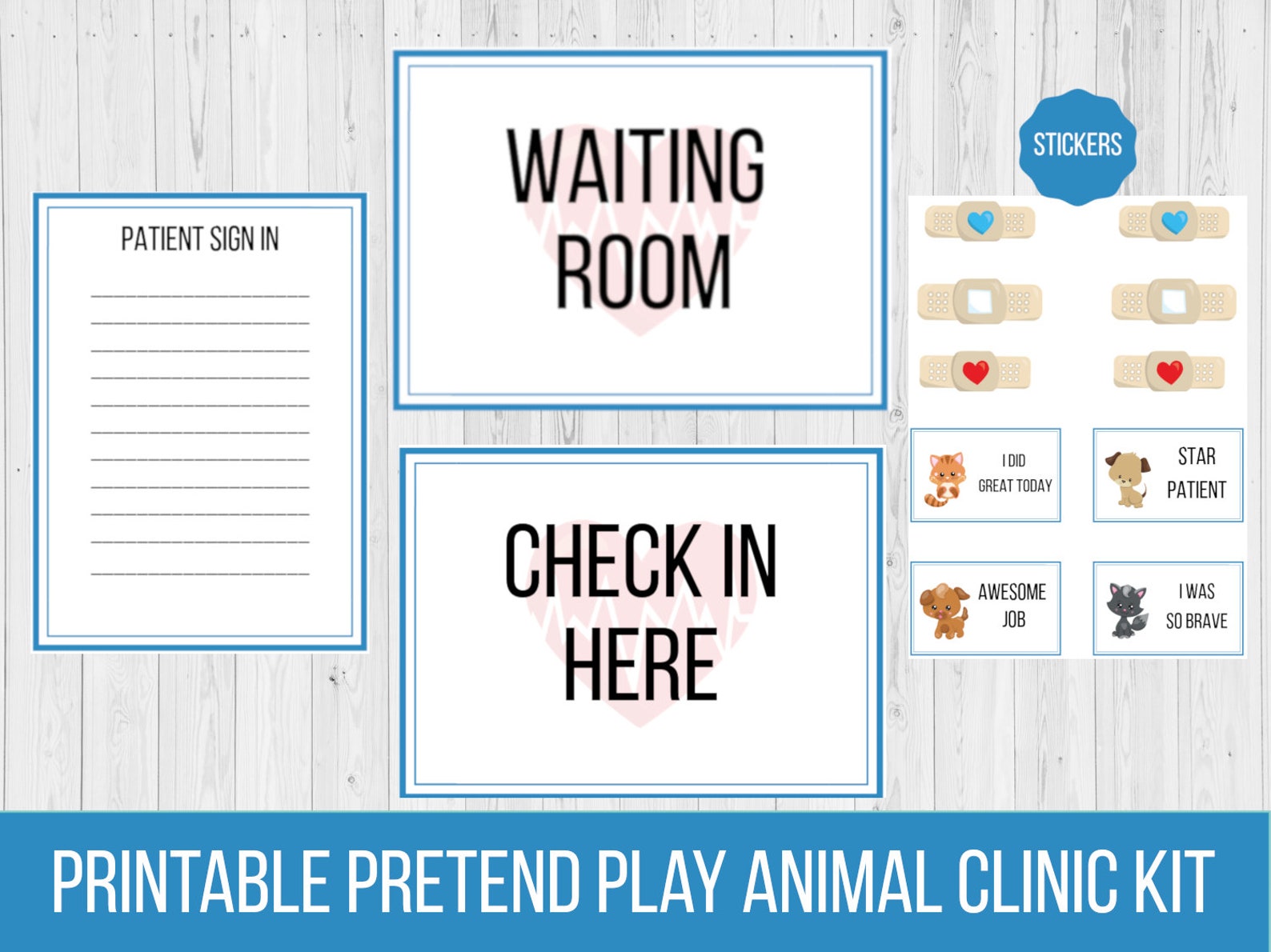 Printable Vet Clinic Dramatic Play for Kids, Pretend Play Digital ...