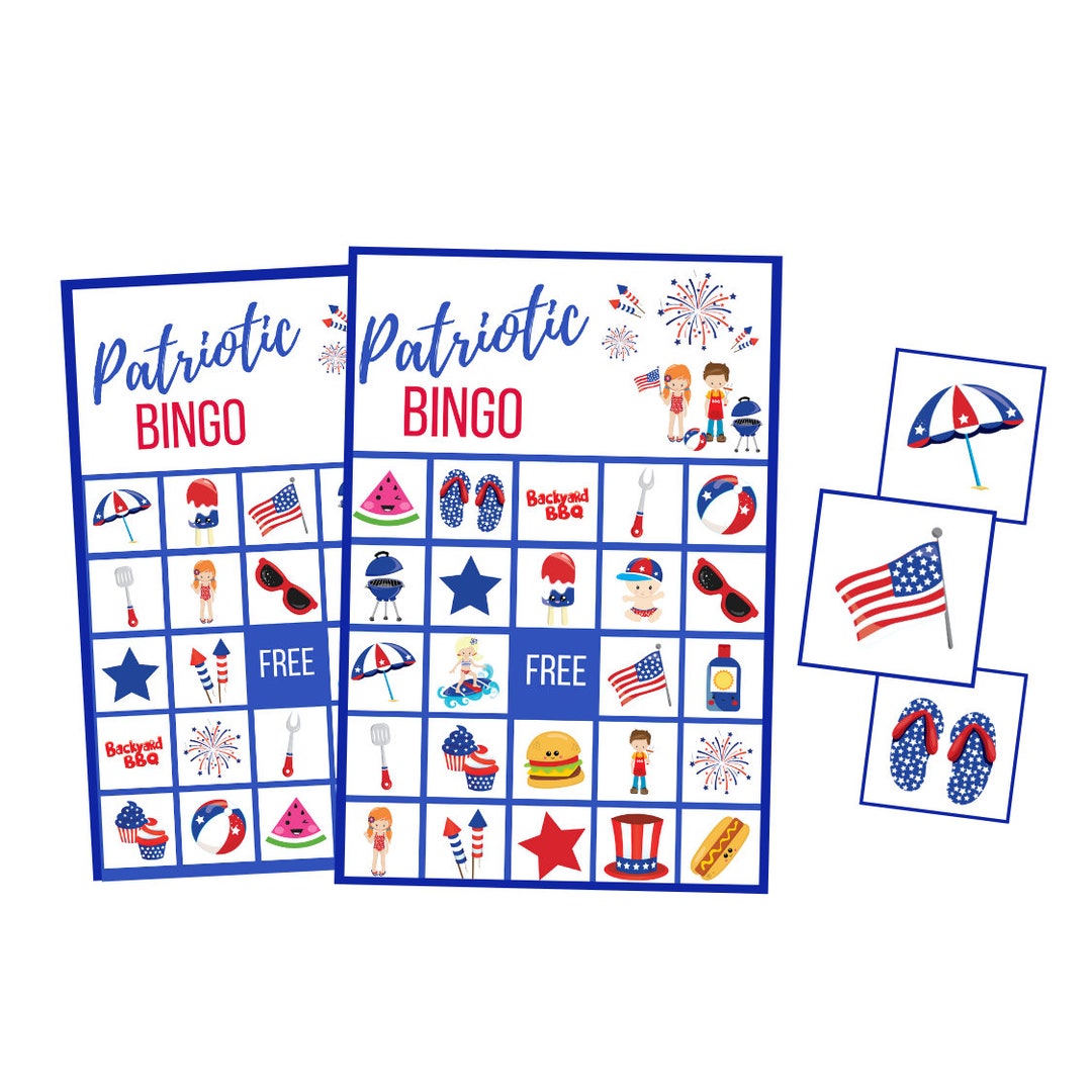Printable Patriotic BINGO Cards, Americana Digital Download, Fourth of ...