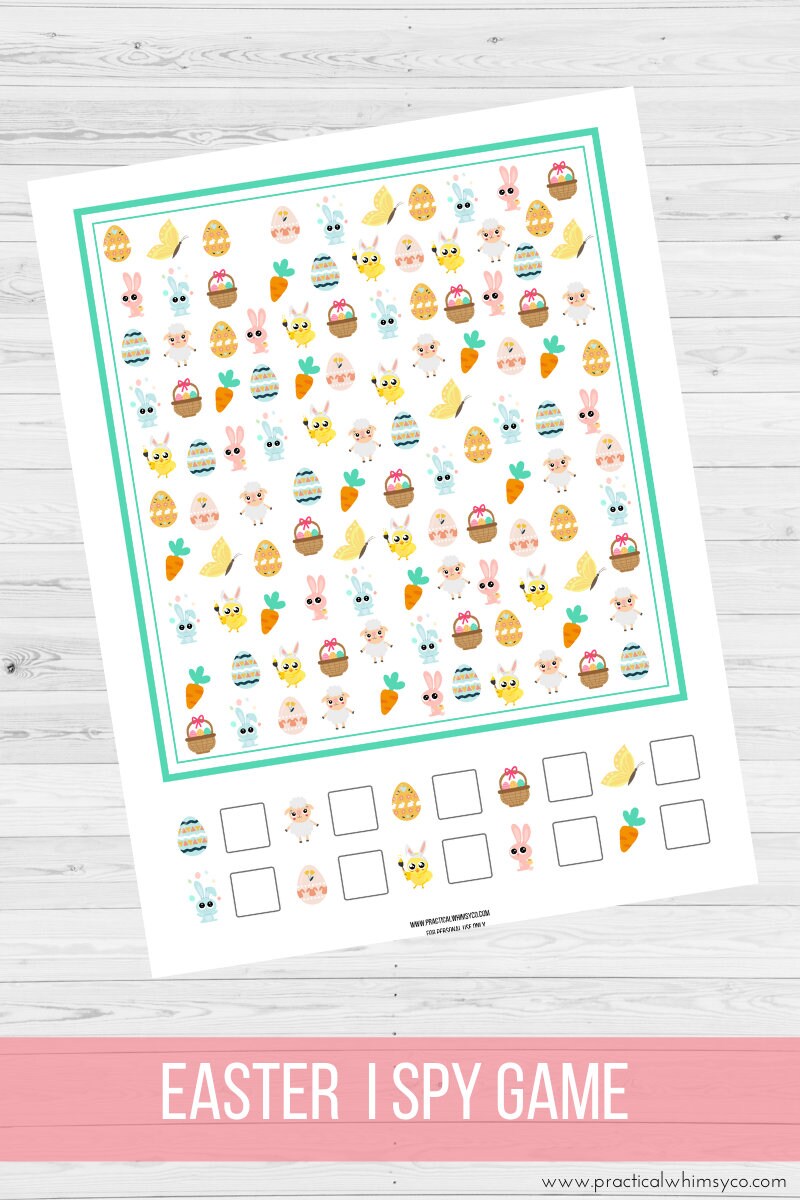 Easter I Spy Printable Party Game, Spring Printable, Easter Basket ...