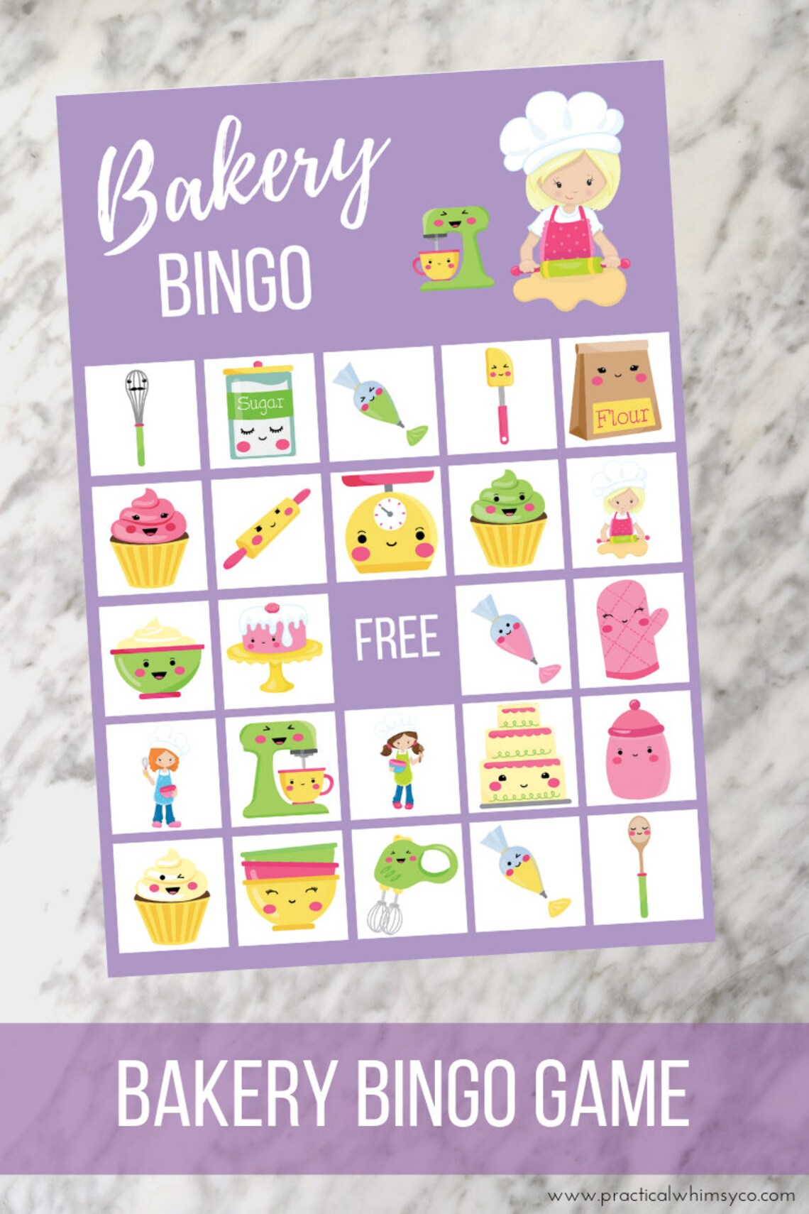Printable Bakery BINGO Game, Instant Download, Sweet Treat Baking ...