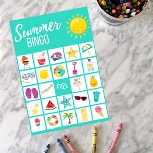 Printable Summer BINGO Cards for Kids, Direct Download Game, Summer ...