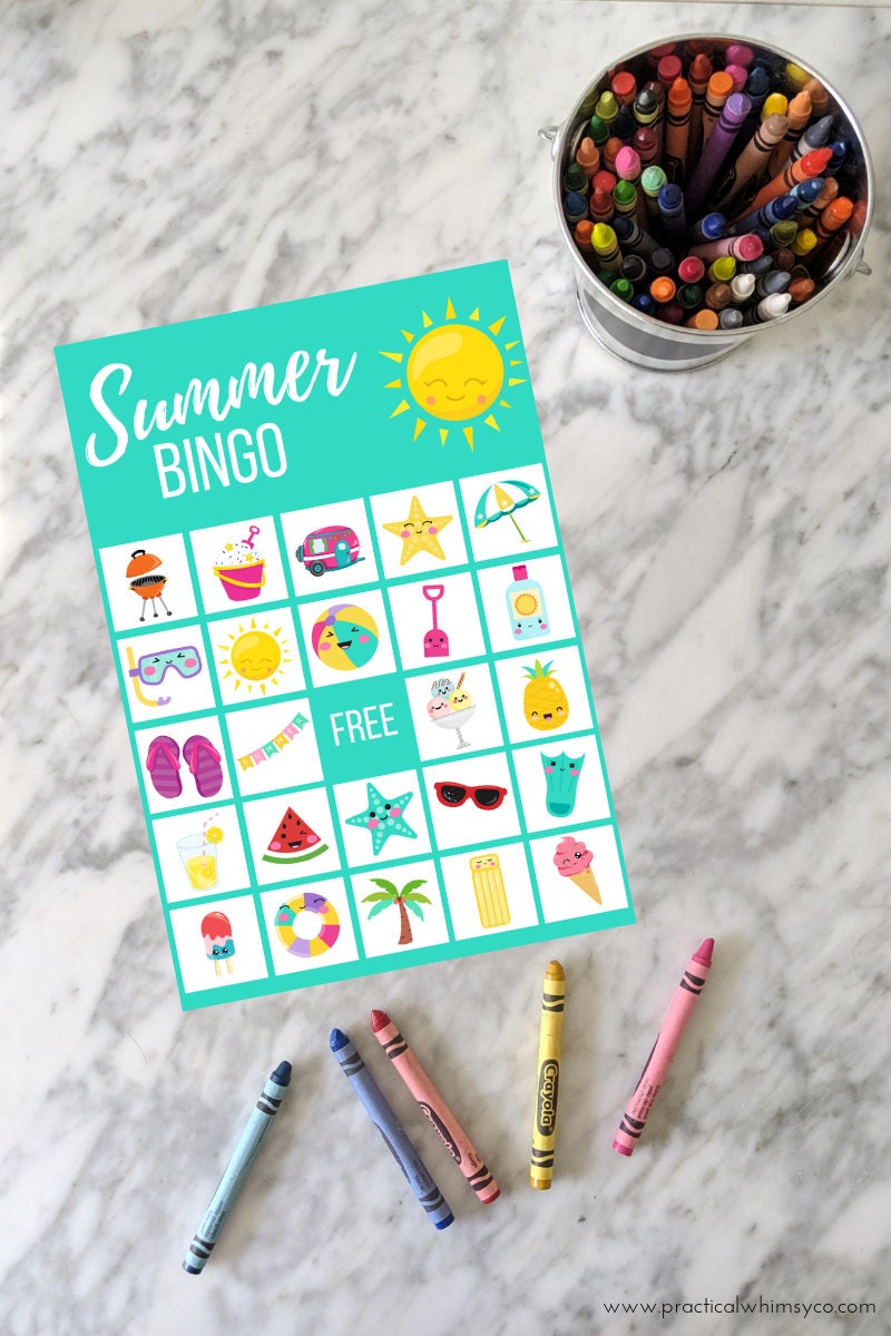 Printable Summer BINGO Cards for Kids, Direct Download Game, Summer ...