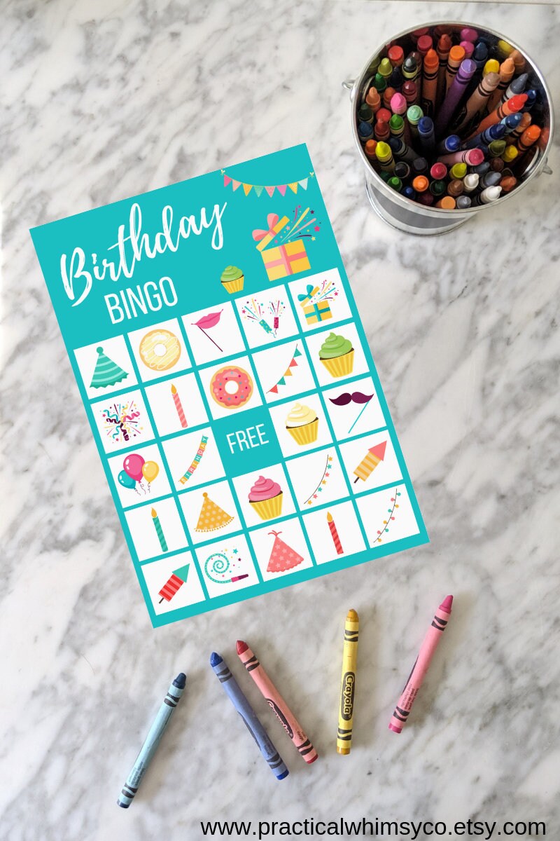 Printable Birthday BINGO Cards, Girl Party Digital Download, Boy ...