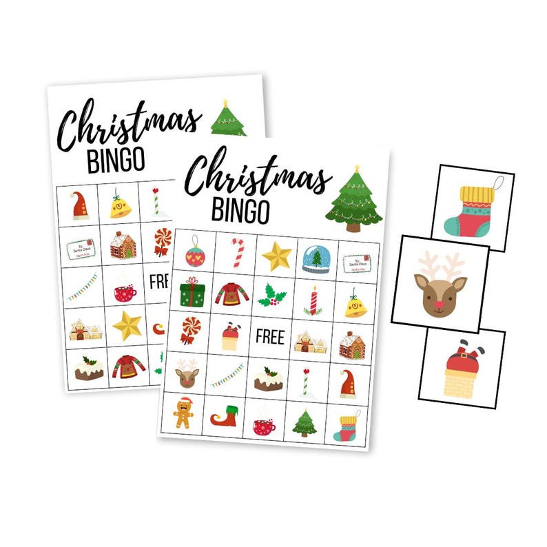 Christmas BINGO Game, Holiday Digital Download, Kids Activities Instant ...