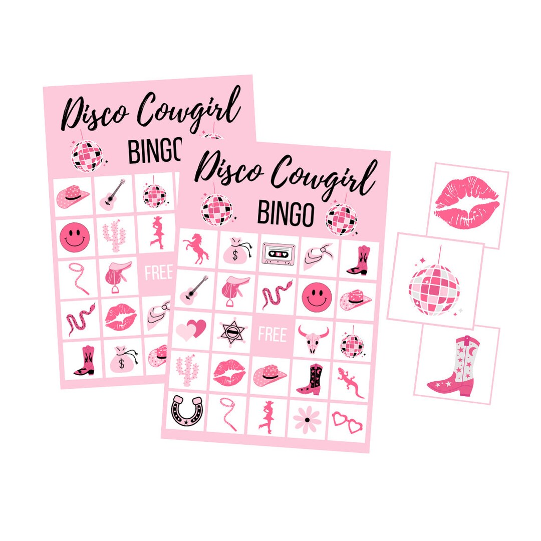 Disco Cowgirl BINGO Cards, Last Disco Bachelorette Party Game ...
