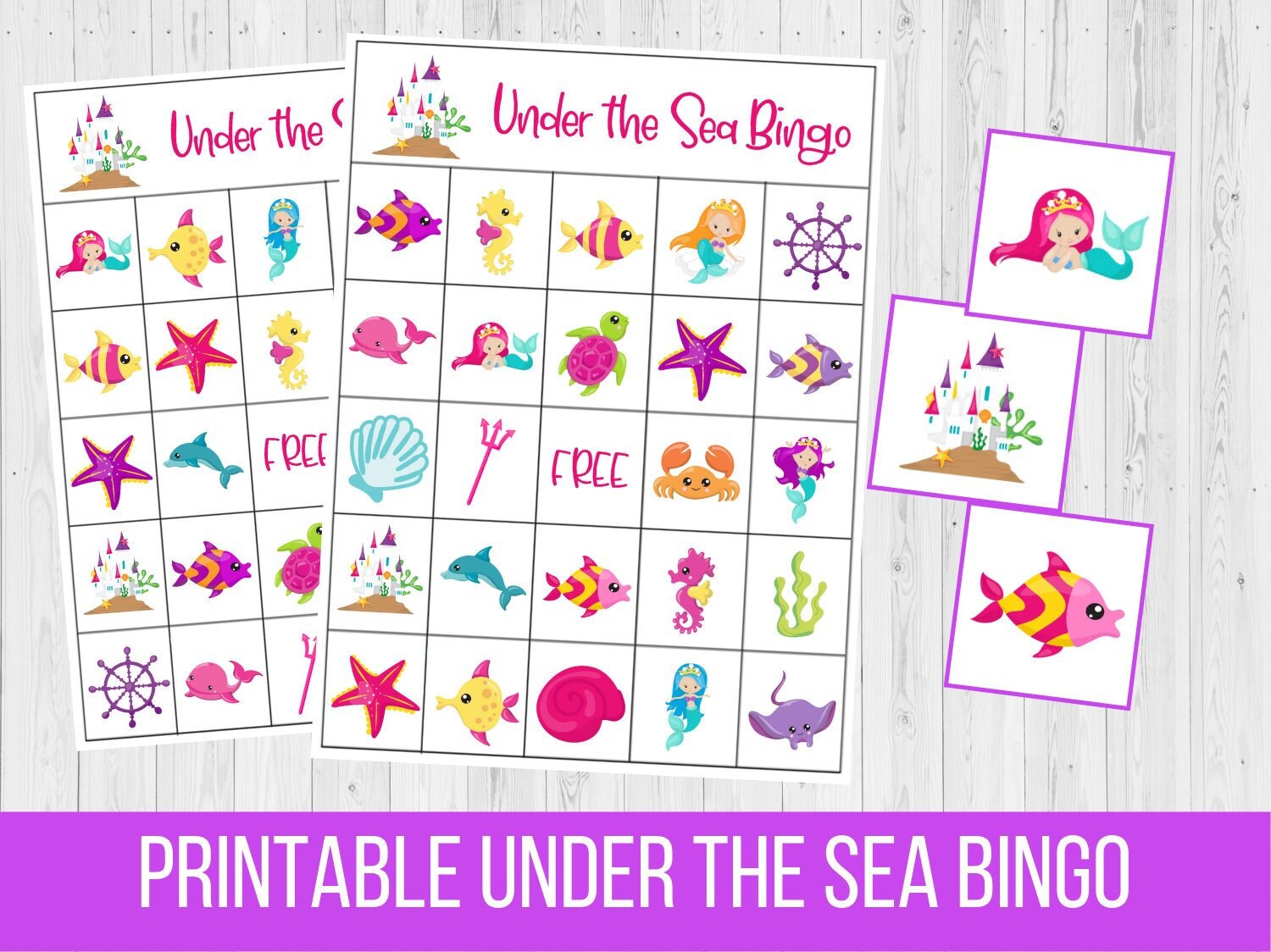 Printable Under the Sea BINGO Game Mermaid Birthday Instant - Etsy