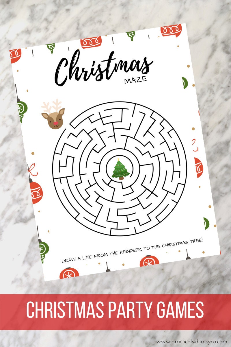 Christmas Printable Games Activity Set - Etsy