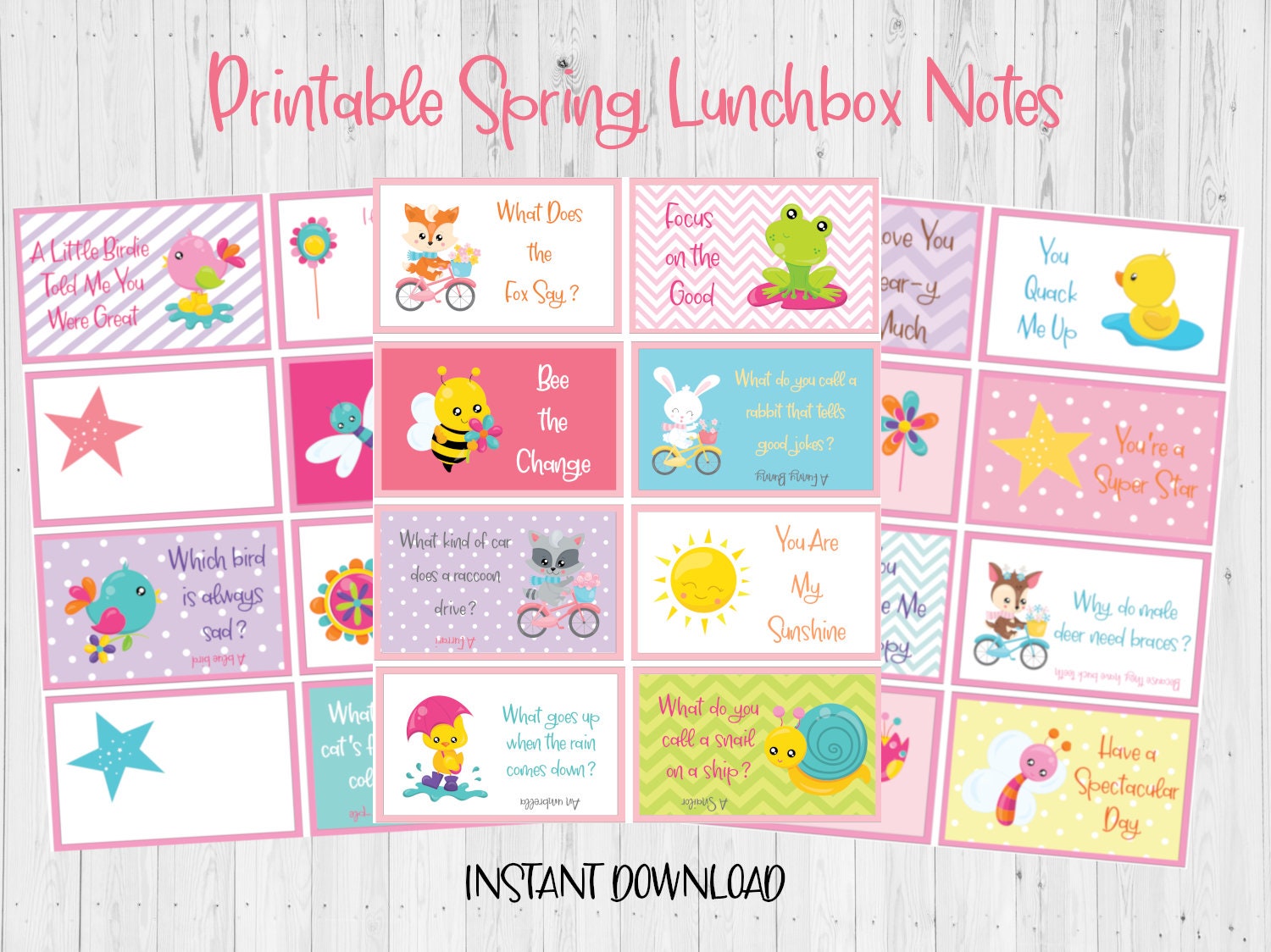 Lunchbox Notes for Kids Bundle, Rainbow Unicorn Back to School Notes ...