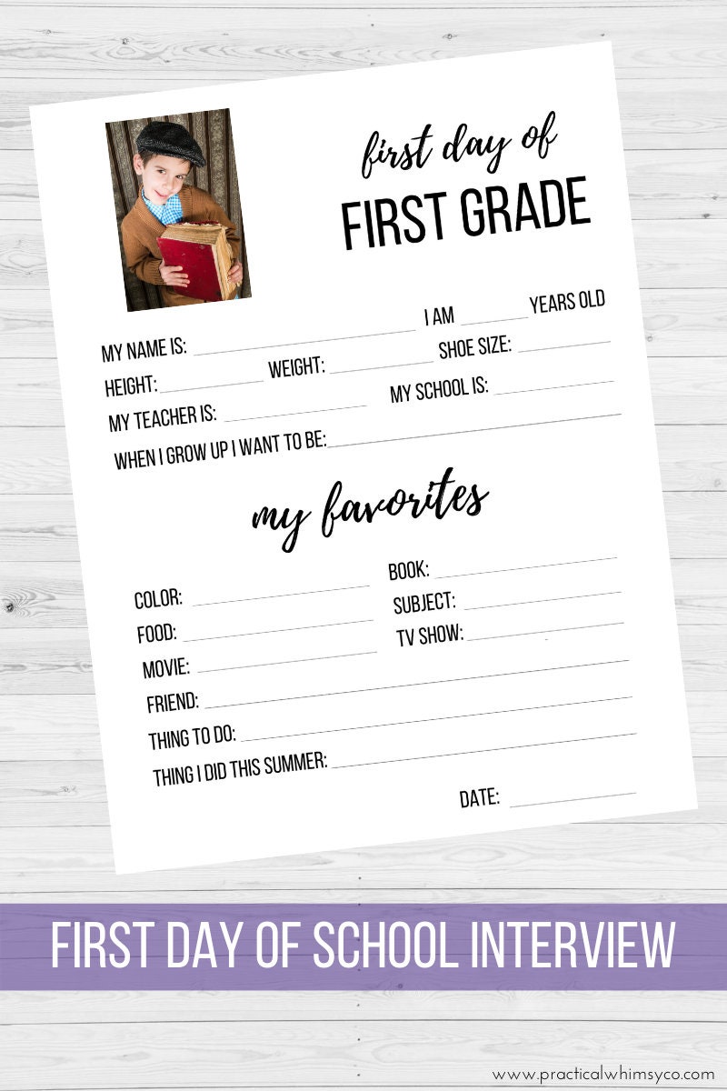 Printable Back to School Interview for Kids Photo Interview - Etsy